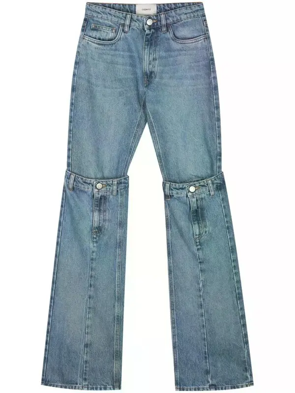 Coperni Mid-rise Wide-leg Jeans With Open Knee Detail - Blue