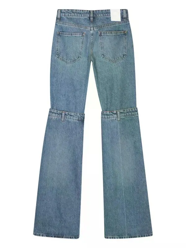 Coperni Mid-rise Wide-leg Jeans With Open Knee Detail - Blue