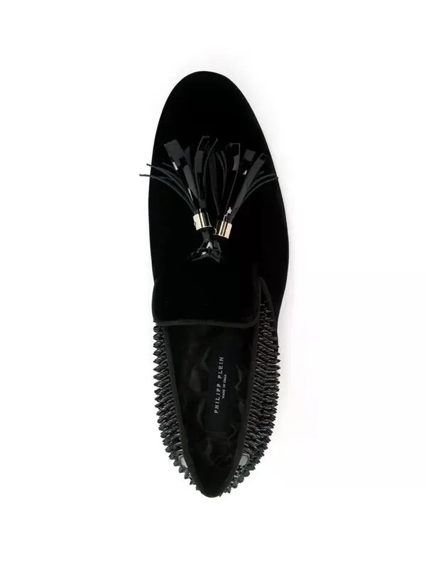 Philipp Plein Studded Velvet Loafers