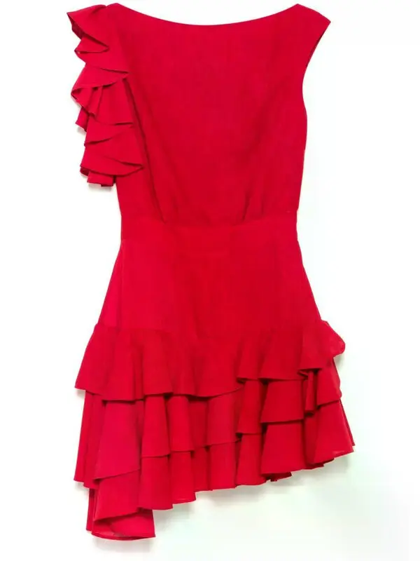SAIID KOBEISY Ruffled Mini Dress - Red