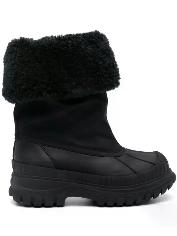 GANNI Faux-shearling Trimmed Ankle Boots