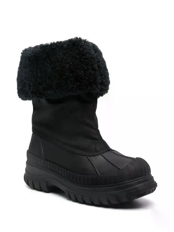 GANNI Faux-shearling Trimmed Ankle Boots