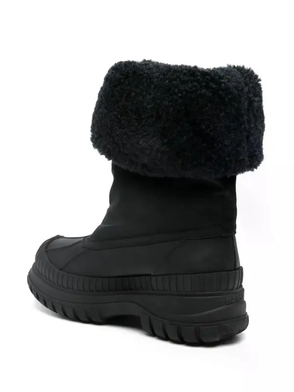 GANNI Faux-shearling Trimmed Ankle Boots