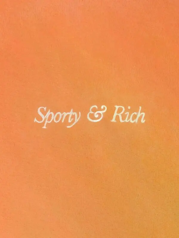 SPORTY & RICH Zip-up Hoodie With Embroidered Logo - Orange