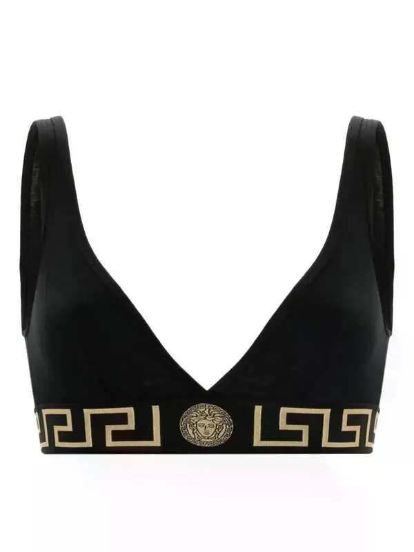 Versace Cotton-jersey Triangle Bralette - Black