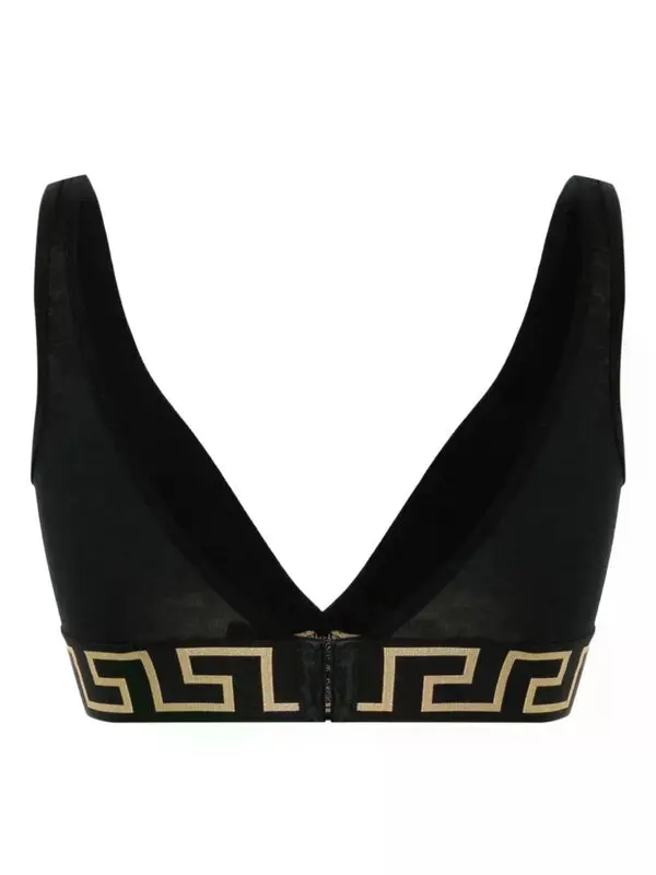 Versace Cotton-jersey Triangle Bralette - Black