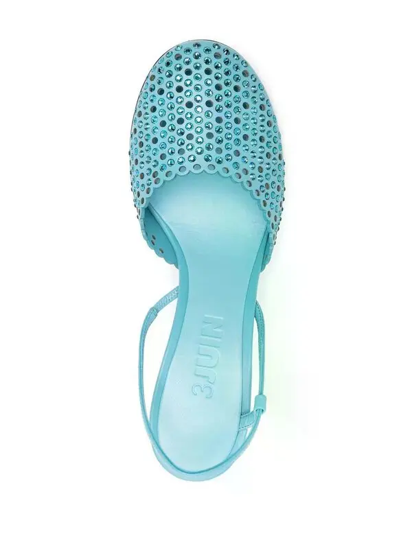 3JUIN 100mm Crystal-embellished Calf Leather Pumps