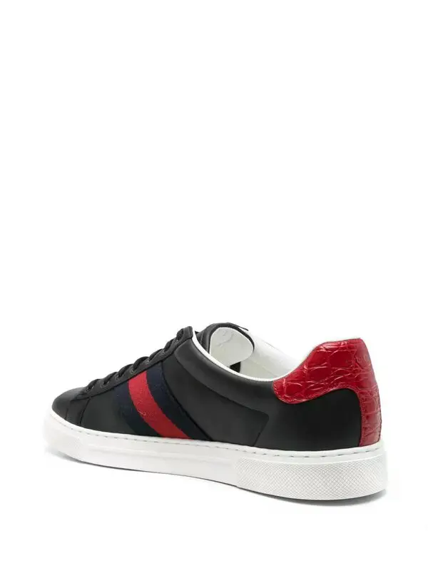 Gucci Ace Leather Sneakers With Web Detailing