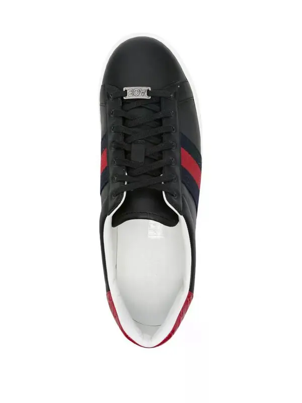 Gucci Ace Leather Sneakers With Web Detailing