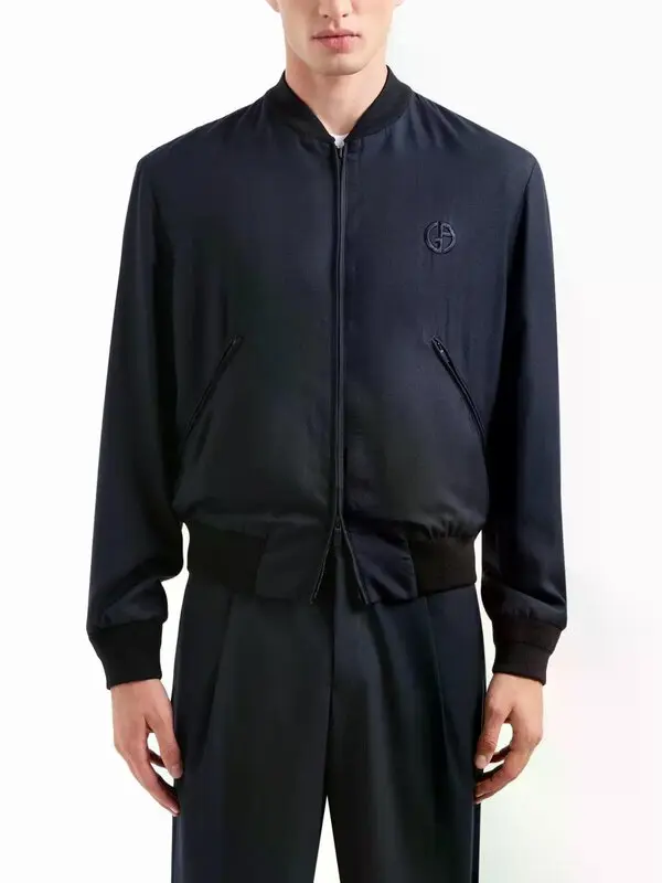 Giorgio Armani Logo-embroidered Cashmere-blend Jacket