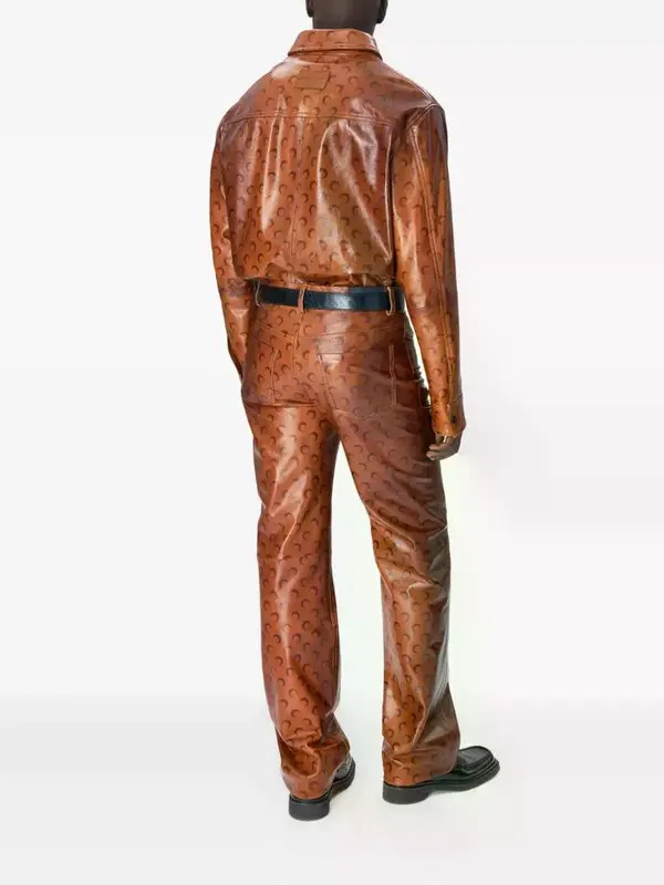 MARINE SERRE Monogrammed Moon Trousers - Brown