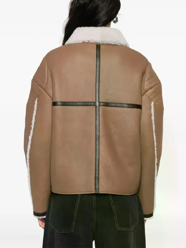 MANOKHI Shearling-detail Leather Jacket