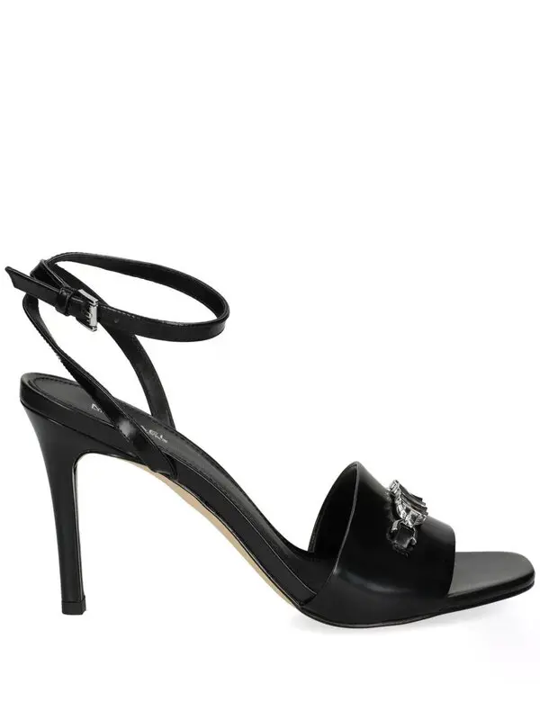 Michael Kors Leather High Heel Sandals - Black