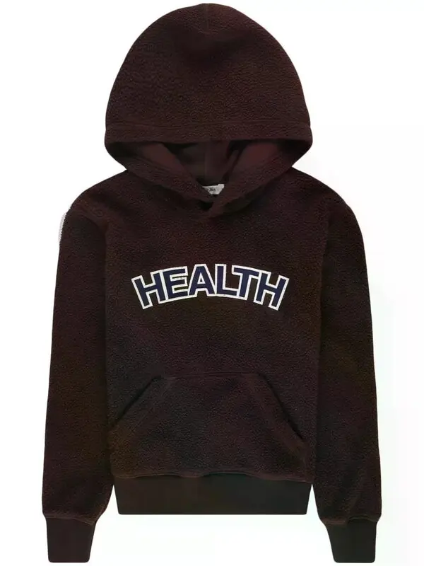 Sporty & Rich Slogan Patch Fleece Hoodie
