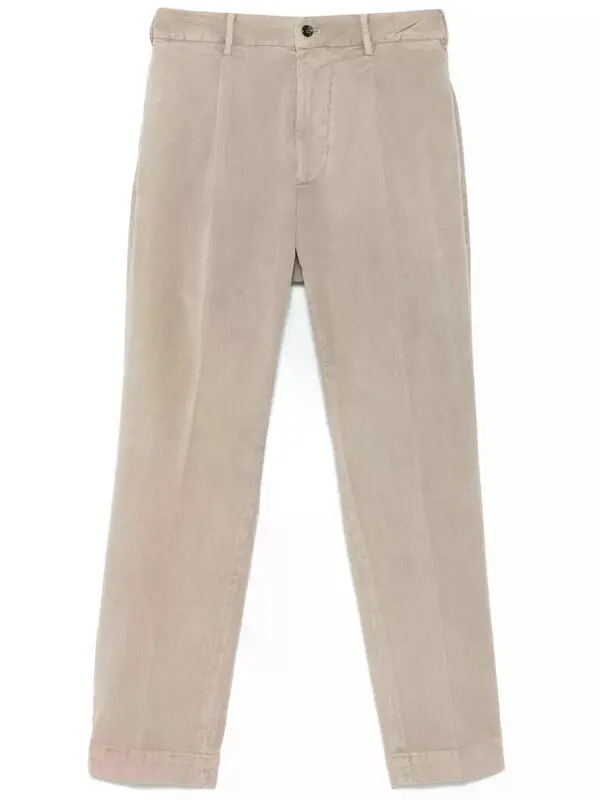 DELL'OGLIO Tapered Corduroy Trousers - Neutrals