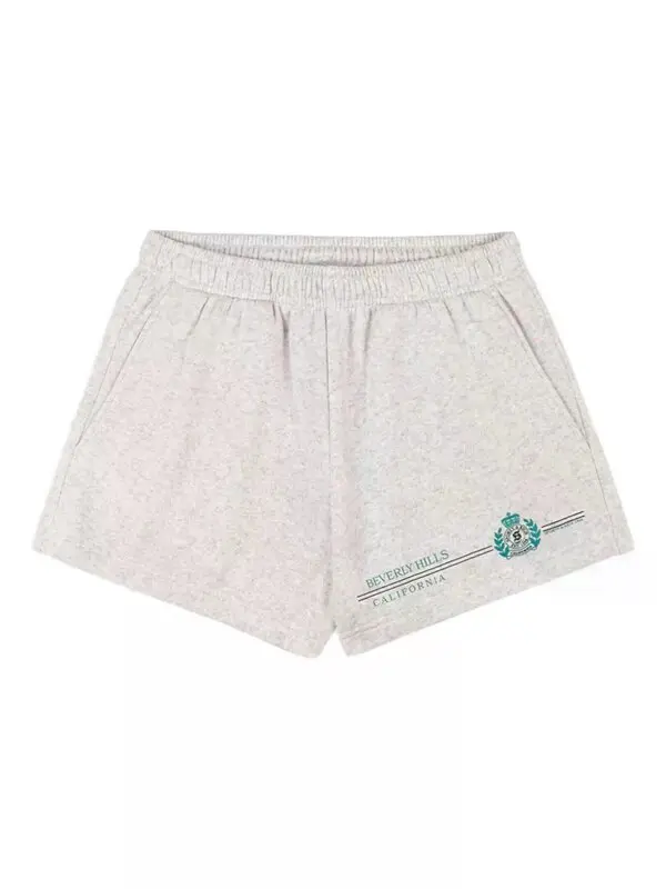 SPORTY & RICH Heather Soft Disco Shorts - Grey