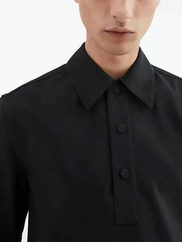 JIL SANDER Wool Polo Shirt - Black