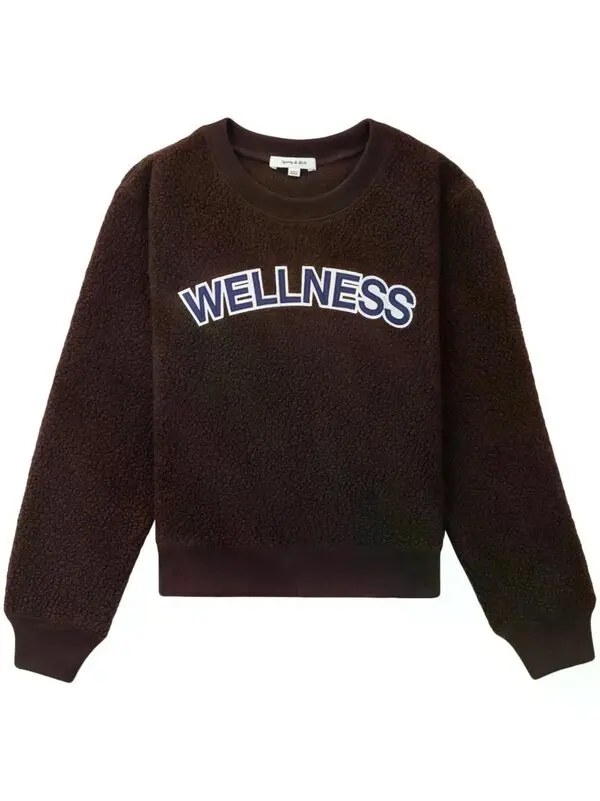 Sporty & Rich Slogan-patch Fleece Jumper
