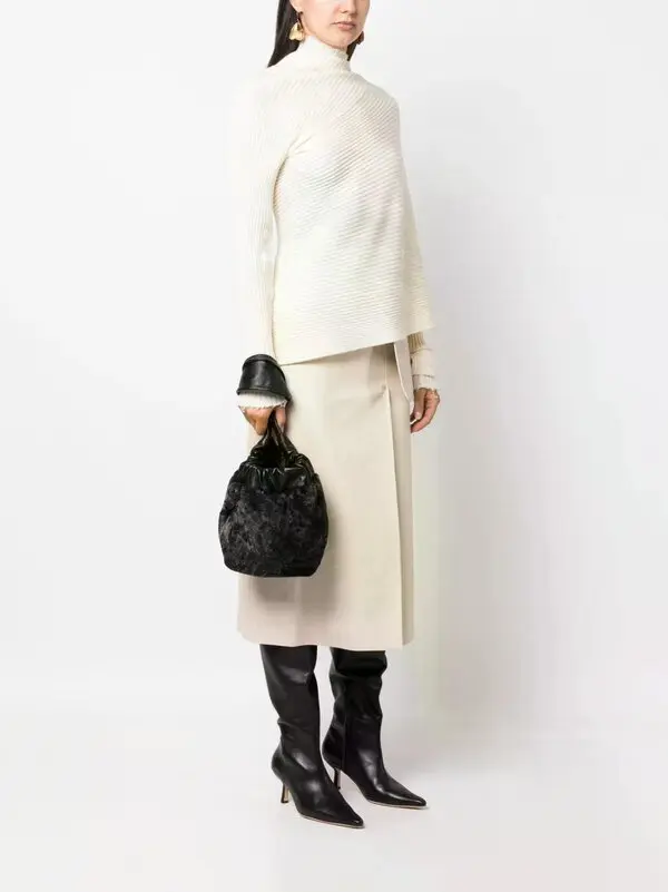 JIL SANDER Leather Tote Bag - Black