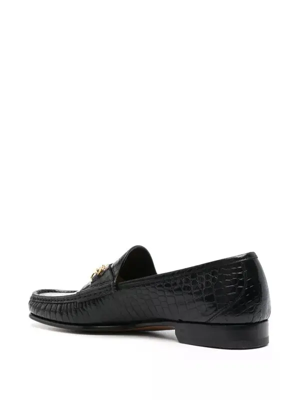 TOM FORD Crocodile-effect Leather Loafers