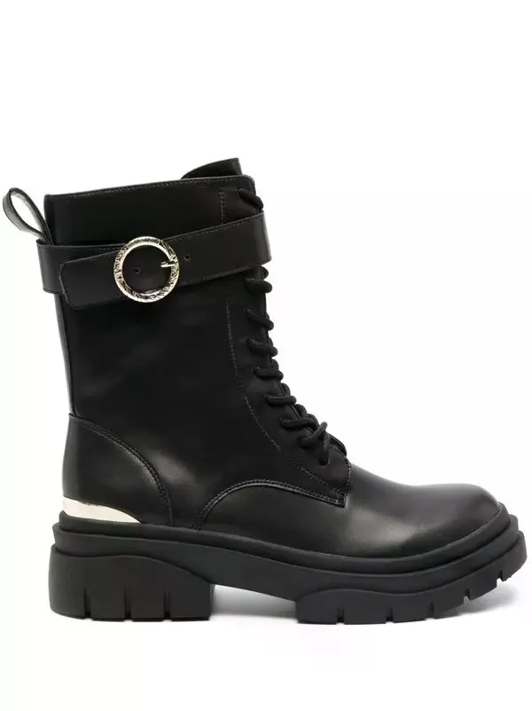 Just Cavalli Belted Ankle Leather Boots