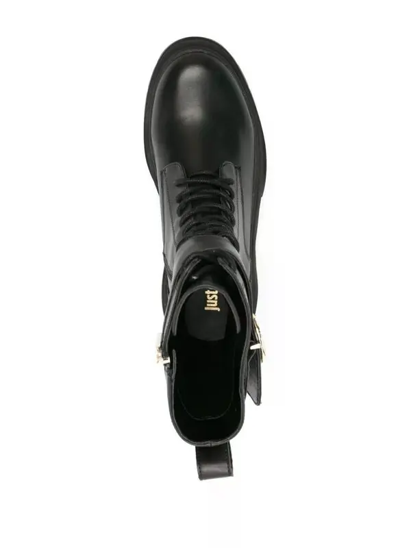 Just Cavalli Belted Ankle Leather Boots