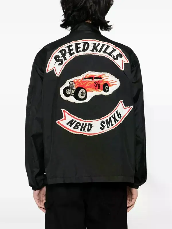 SAINT MXXXXXX Badge Embellished Zip-up Jacket