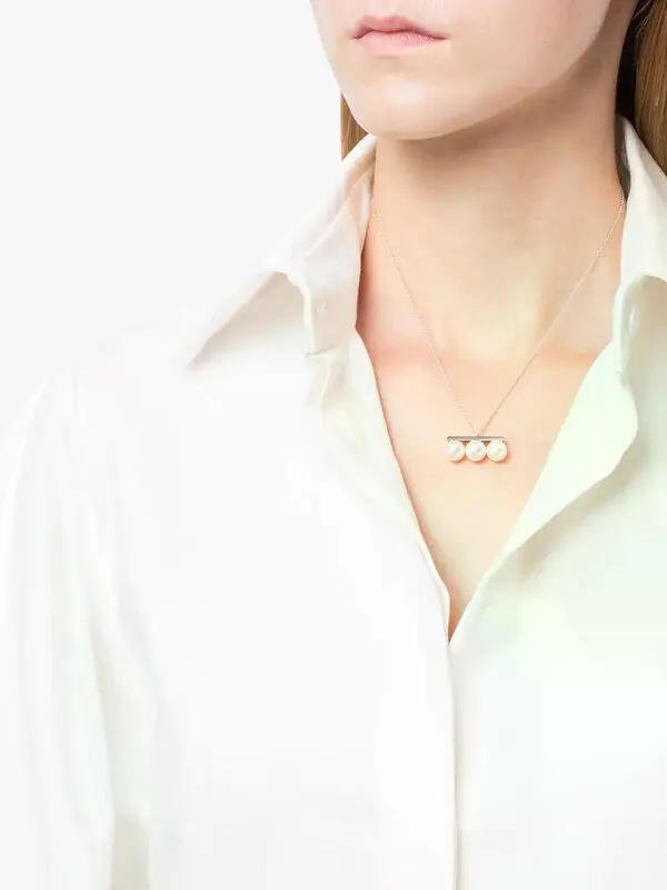 TASAKI 18kt White Gold Akoya Pearl Pendant Necklace - Silver