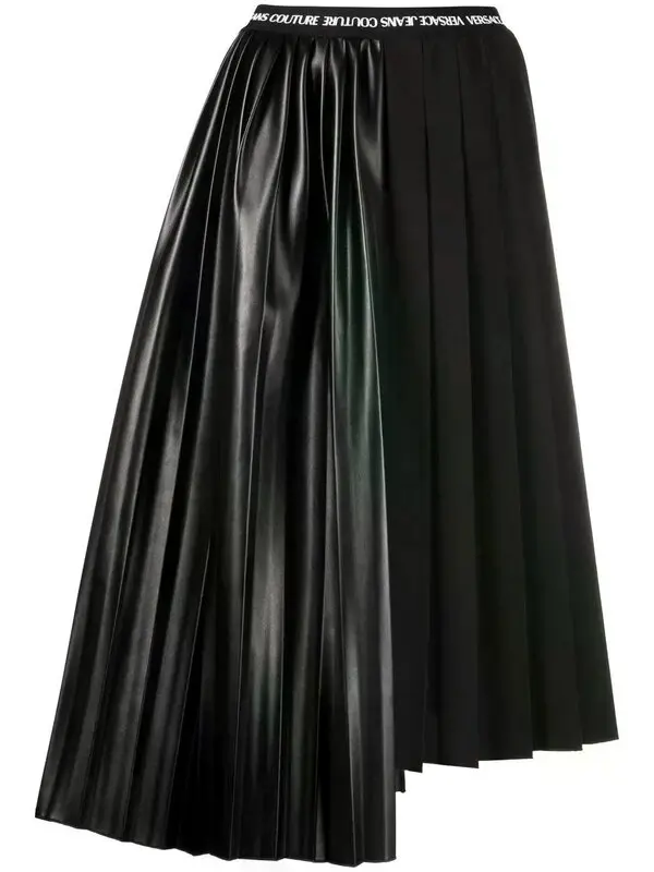 Versace Pleated Asymmetric Midi Skirt