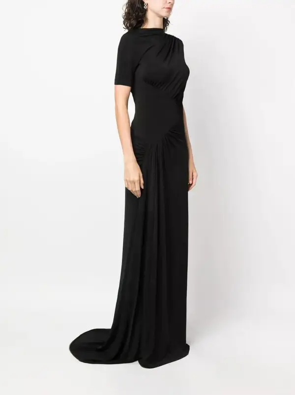 Givenchy Gathered Short-sleeve Maxi Dress