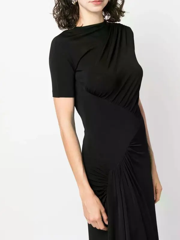 Givenchy Gathered Short-sleeve Maxi Dress