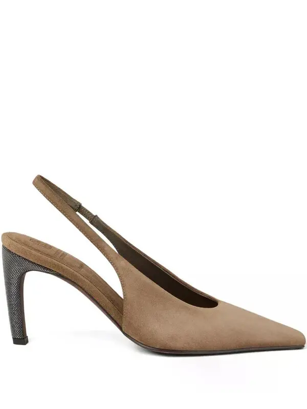Brunello Cucinelli Suede Slingback Pumps