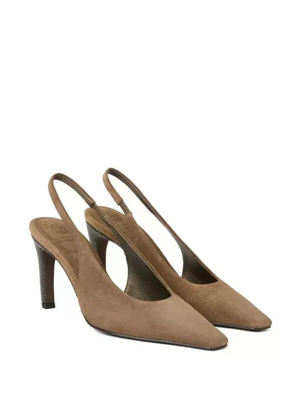 Brunello Cucinelli Suede Slingback Pumps