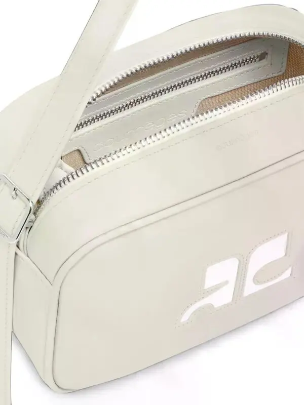 COURREGES Leather Camera Bag - Neutrals