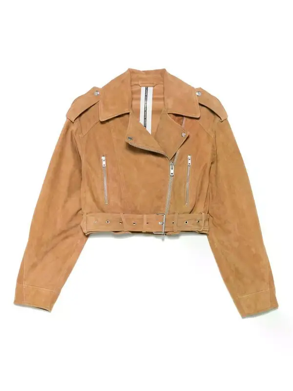 SWORD 6644 Suede Belted Biker Jacket