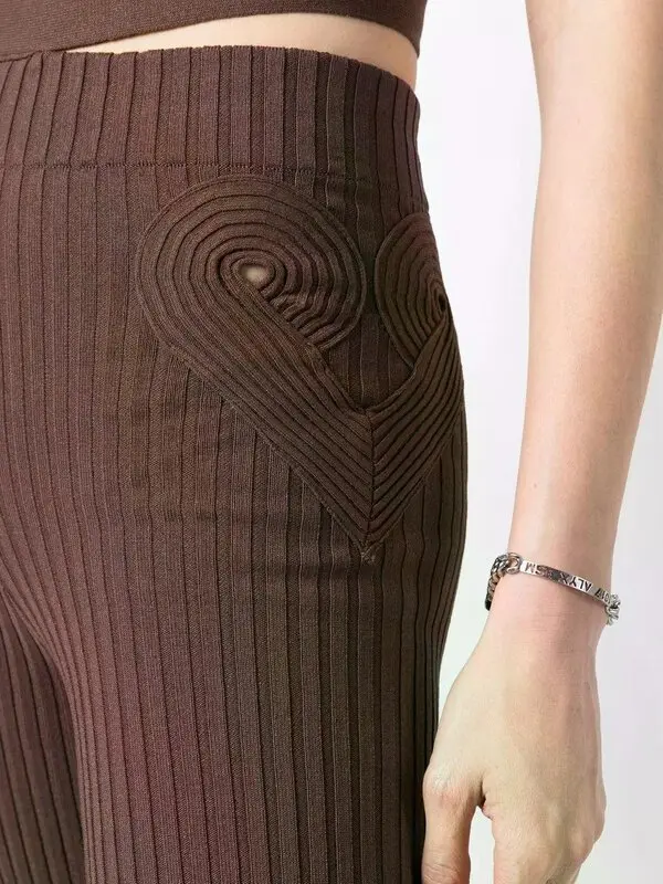 ANDREĀDAMO Ribbed-knit Flared Trousers
