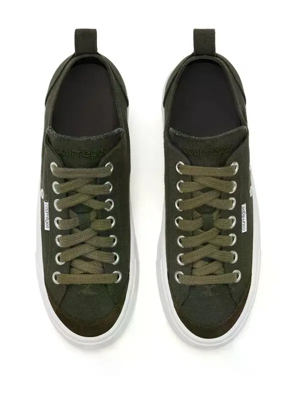COURREGES Logo-embroidered Canvas Sneakers
