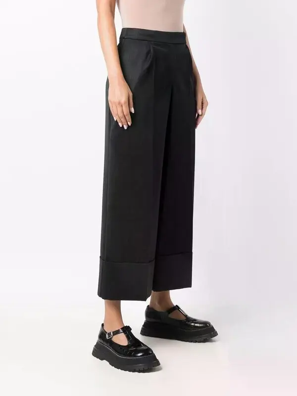 Simone Rocha Cropped Wide-leg Virgin Wool Trousers