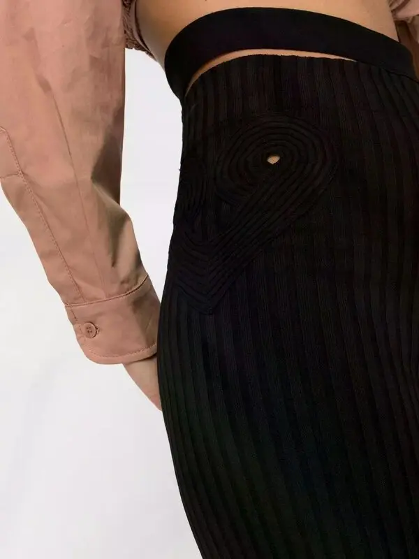 ANDREĀDAMO Ribbed-knit Bootcut Trousers