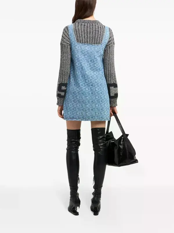 Gcds Monogram Denim Dress