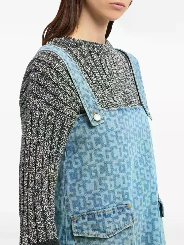 Gcds Monogram Denim Dress