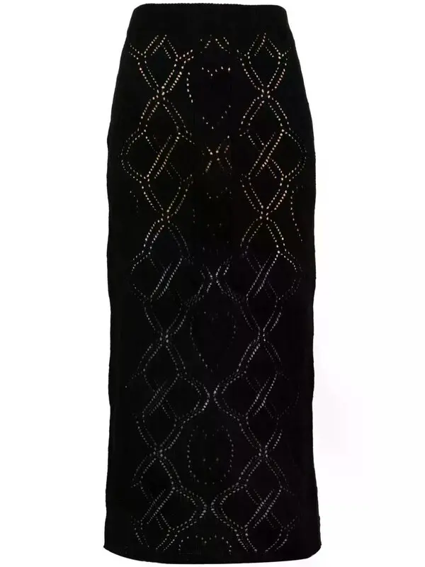 TWINSET Pointelle Knit Midi Skirt