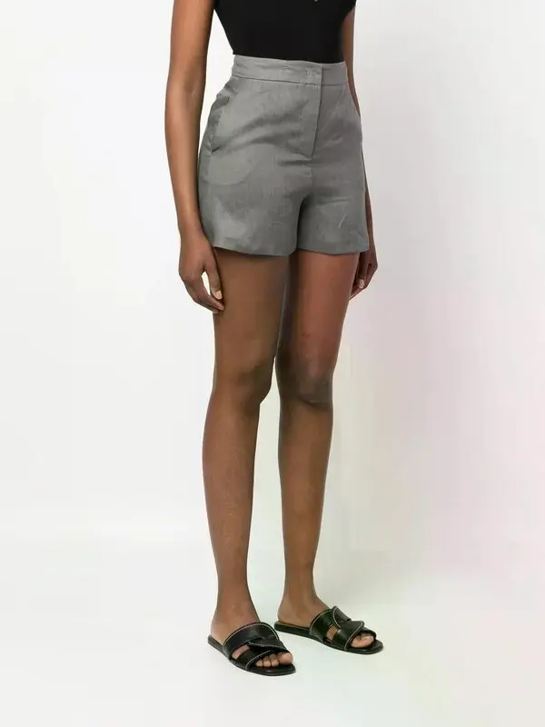 BLANCA VITA Ash Linen Tailored High-waisted Shorts
