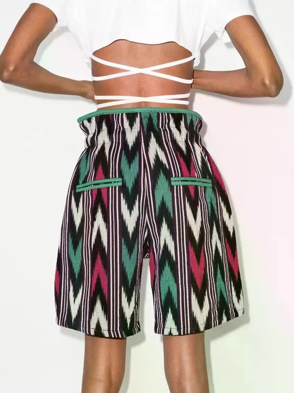 MARANT ETOILE High-waisted Zigzag Print Shorts