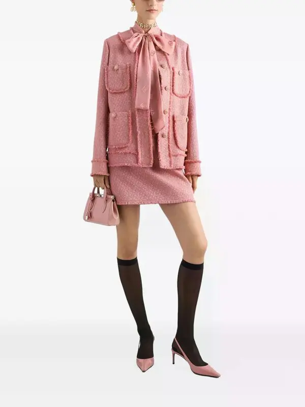 Dolce & Gabbana Logo Devoré Blouse - Pink