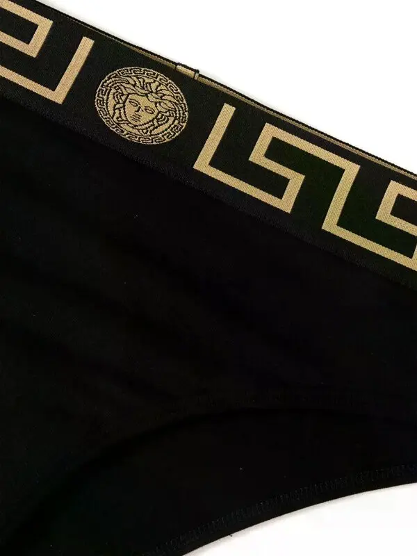 Versace Cotton-jersey High-waist Briefs - Black