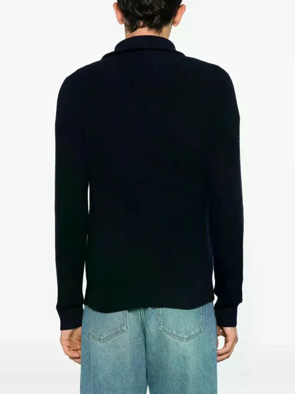 Polo Ralph Lauren Waffle Knit Half-zip Jumper - Blue