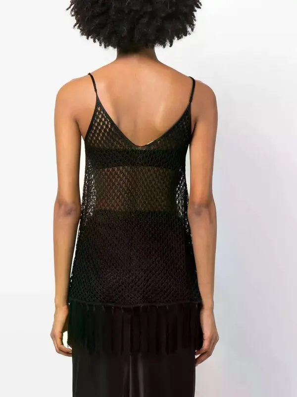 Dodo Bar Or Open-knit Fringed Top