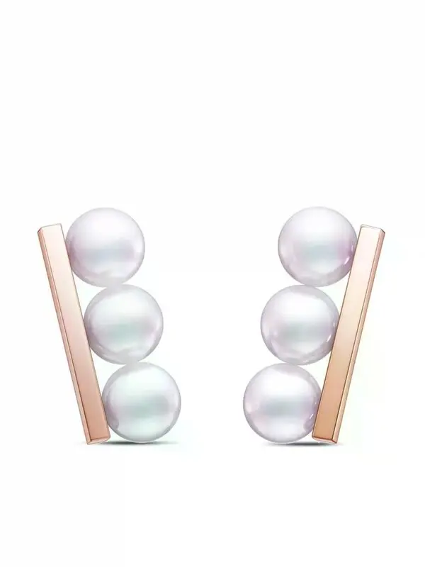TASAKI 18kt Rose Gold Akoya Pearl Earrings - Pink