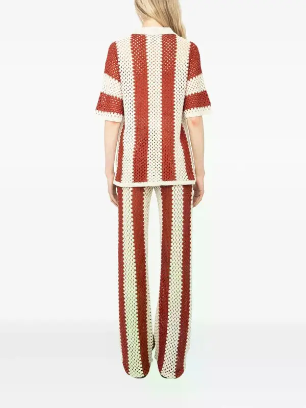 Zadig&Voltaire Crochet Knit Striped Cardigan